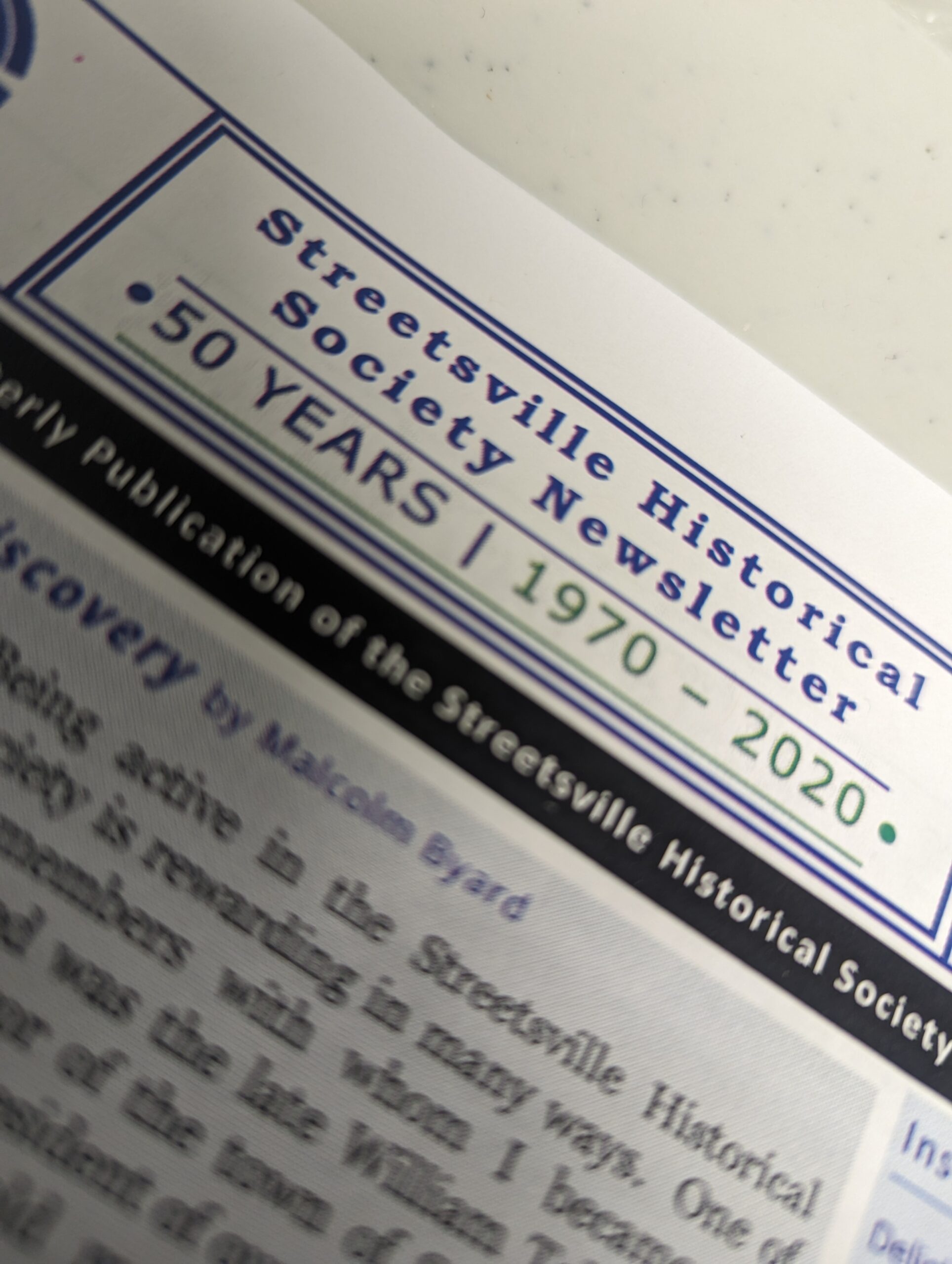 Newsletter Archive - Streetsville Historical Society